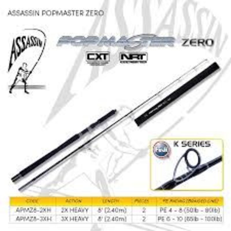 ROD ASSASSIN POPMASTER II ZERO 8FT3 2XH 50-80LB – All Out Angling