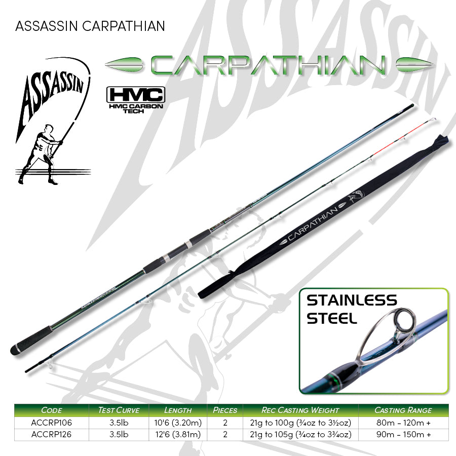 ROD ASSASSIN CARPATHIAN 10'6FT CARP 2PCE – All Out Angling